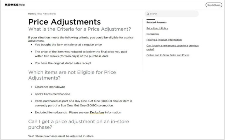 Does Kohls Have A Price Adjustment Policy? (All You Need To Know)